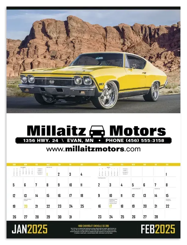Custom Muscle Cars Calendar - Promotional Product Inc.