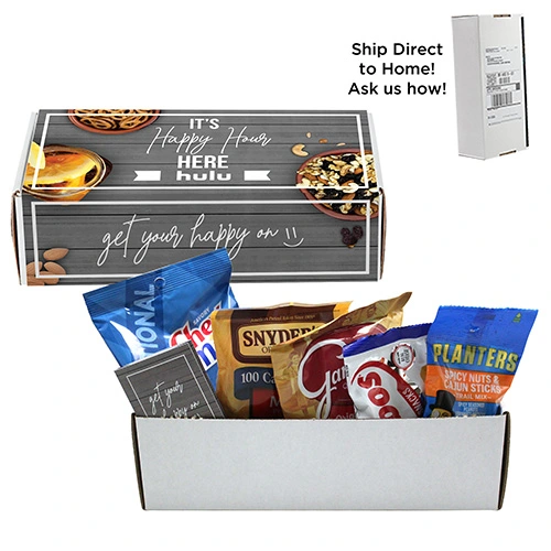 Custom Branded Happy Hour Snack Sampler Box | Promotional Product Inc.