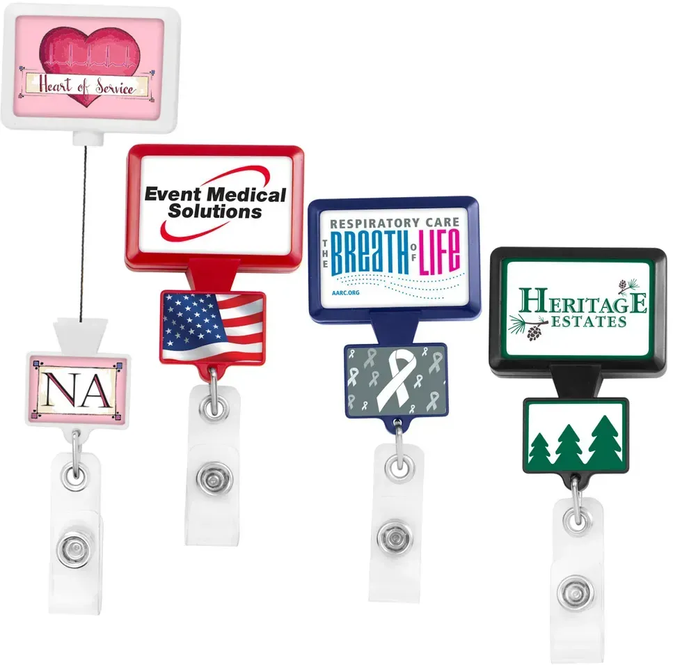 Custom Double Up Retractable ID Badge Reel - Promotional Product Inc.