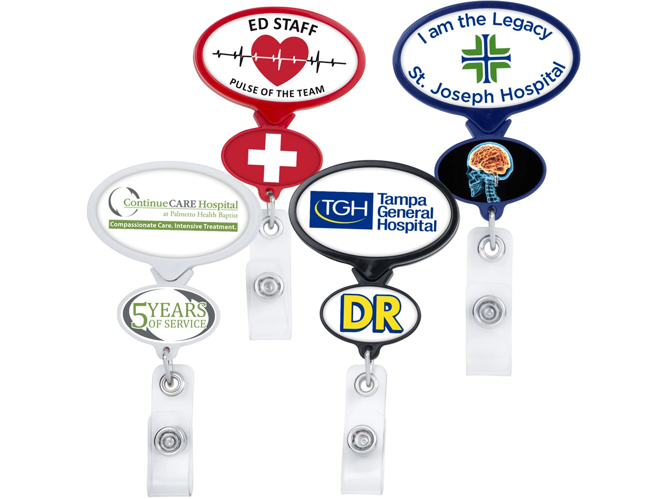 Custom Double Up Retractable ID Badge Reel - Promotional Product Inc.