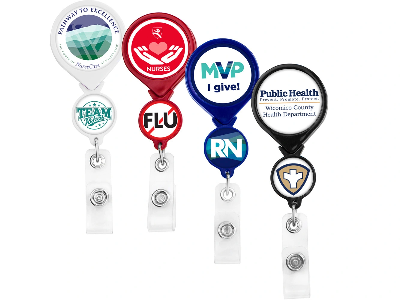 Custom Double Up Retractable ID Badge Reel - Promotional Product Inc.