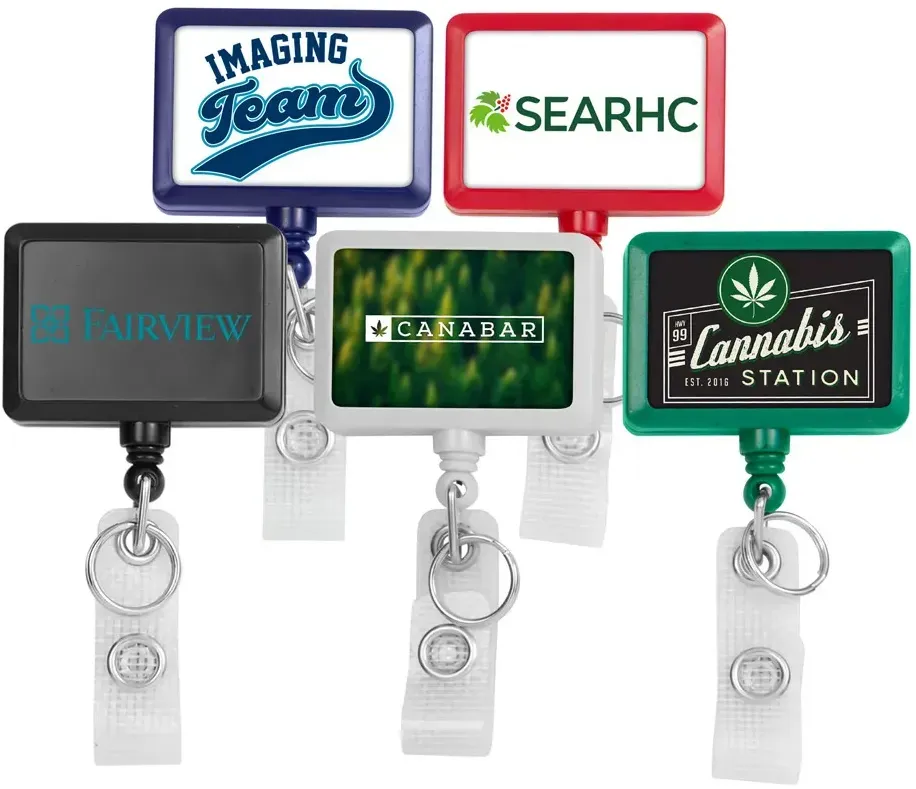 Hemp Retractable Badge Reel Rectangle (Round,Sqaure,Oval,Star,Heart)