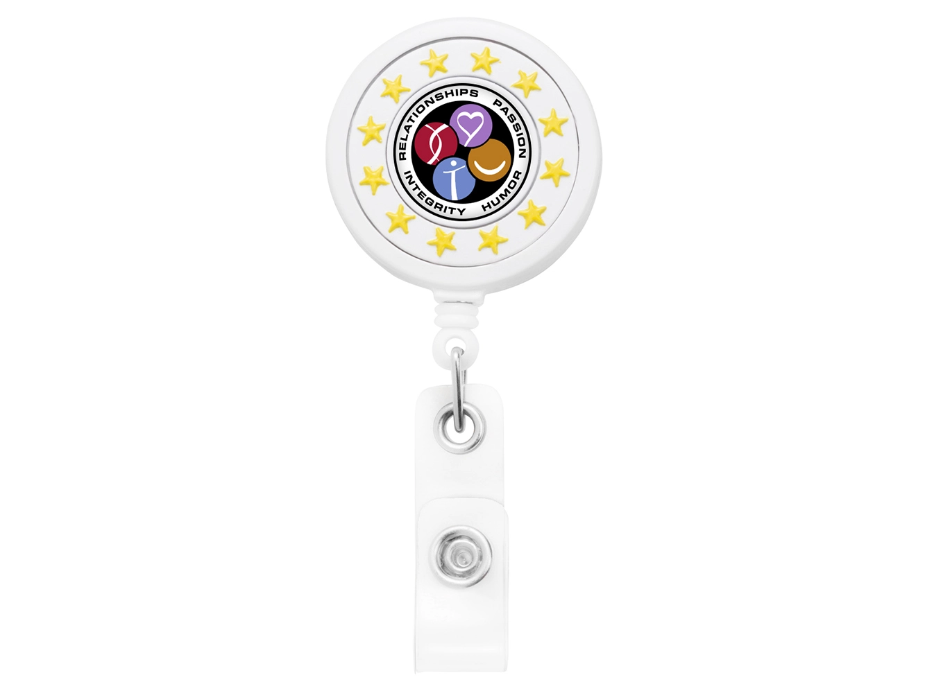 Custom Spinner ID Badge Reel - Hearts, Stars, Smiley, Ribbons Spin