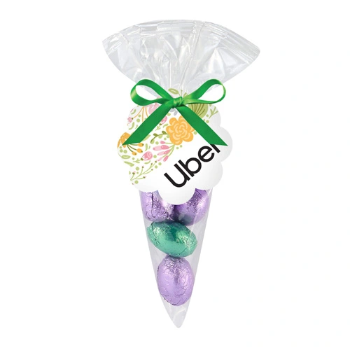 Branded Festive Spring Candy Cone Gift Bag - Promotional Product Inc.