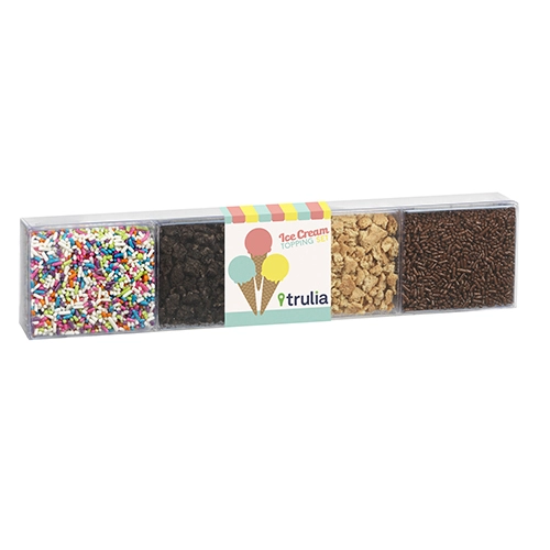 Gourmet 4-Compartment Ice Cream Topping Set | Promotional Product Inc.
