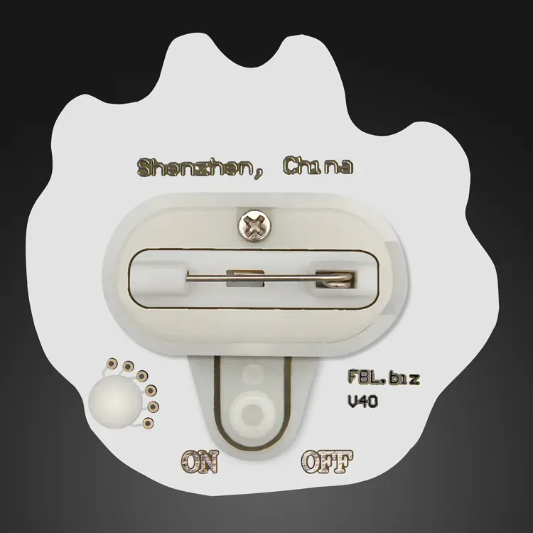 Paw Print Flashing Lapel Pins (Blue & White) | Custom LED Pins