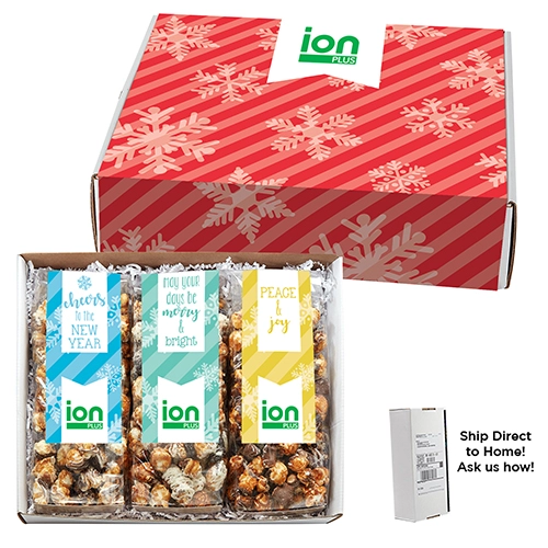 Branded Personalized Popcorn Trio Gift Box - Promotional Product Inc.