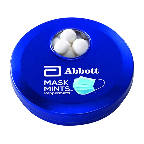 Spin Tin Mask Mints™ - Peppermint Flavored | Promotional Product Inc.