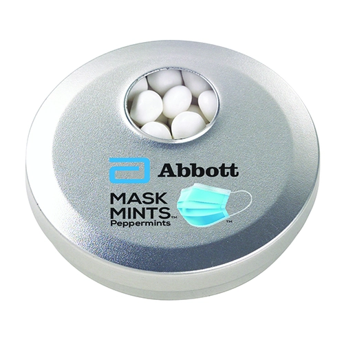 Spin Tin Mask Mints™ - Peppermint Flavored | Promotional Product Inc.