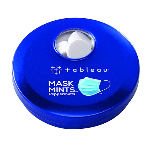 Spin Tin Mask Mints™ - Peppermint Flavored | Promotional Product Inc.