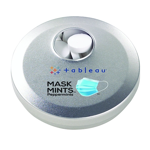 Spin Tin Mask Mints™ - Peppermint Flavored | Promotional Product Inc.