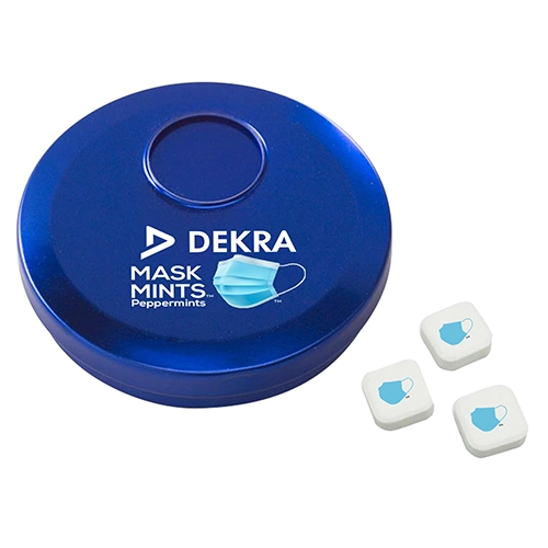 Spin Tin Mask Mints™ - Peppermint Flavored | Promotional Product Inc.