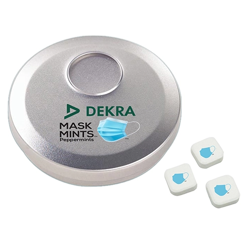 Spin Tin Mask Mints™ - Peppermint Flavored | Promotional Product Inc.